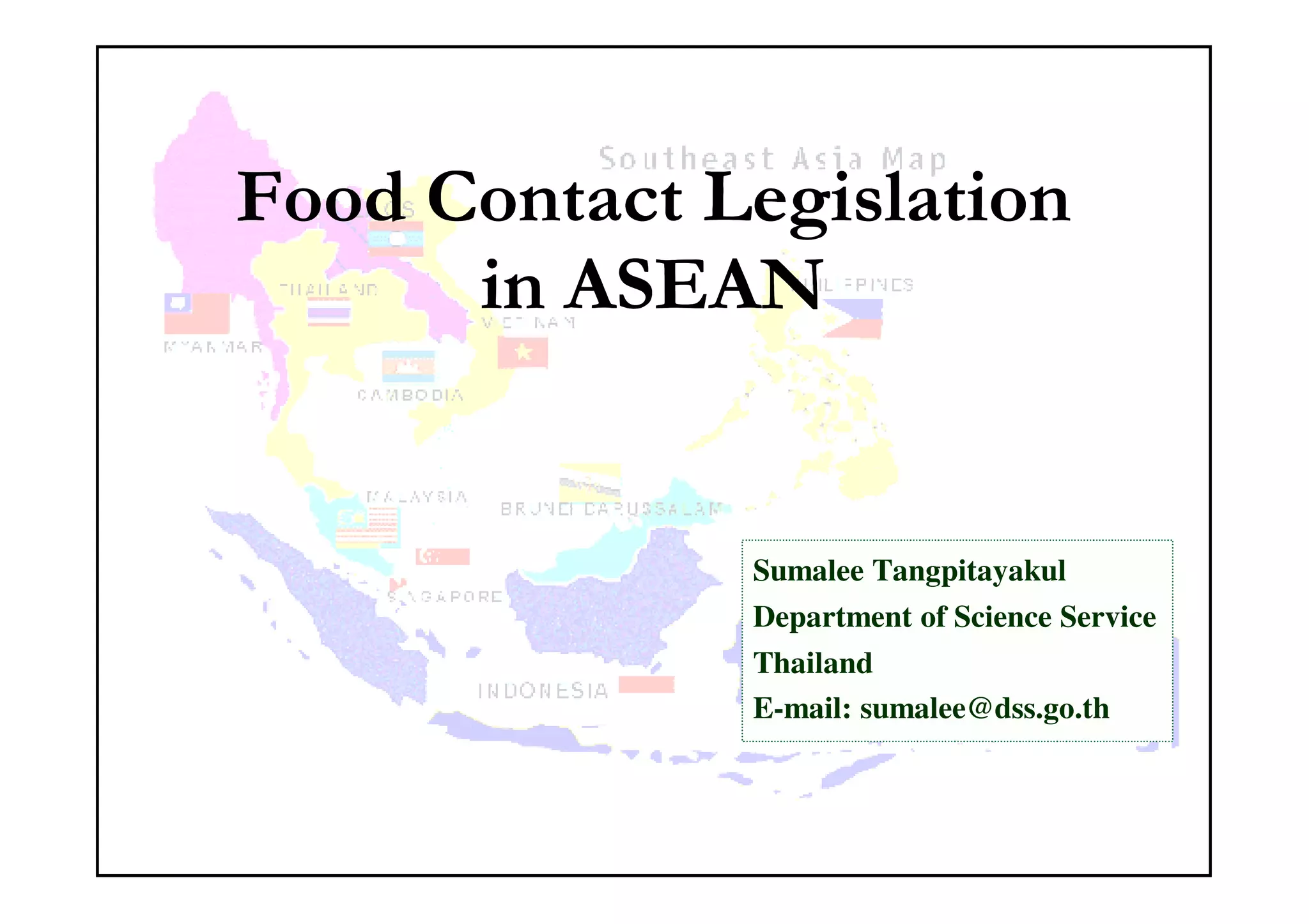 Food Contact Legislation in ASEAN | PDF