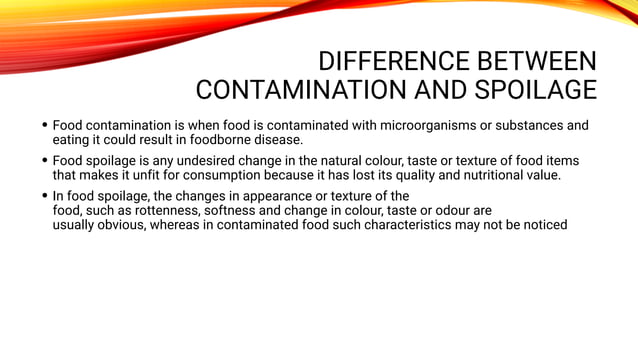 Food Contamination and Spoilage.pdf | Food & Drink
