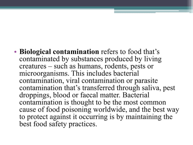 Food contamination & food spoilage | PPTX