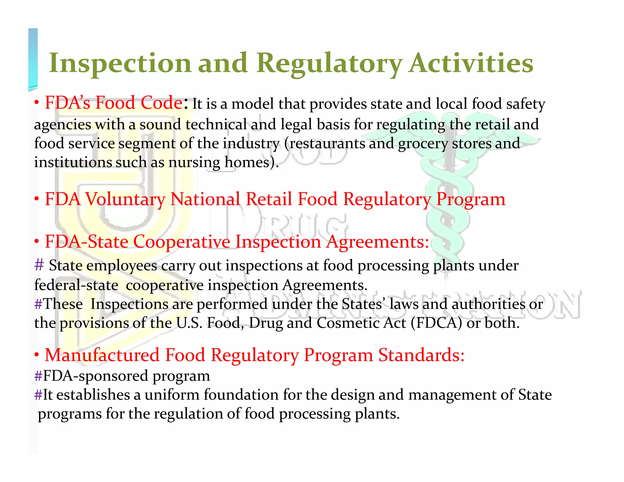 Food control agency and their roles | PDF