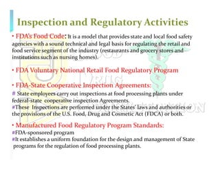 Food control agency and their roles | PDF