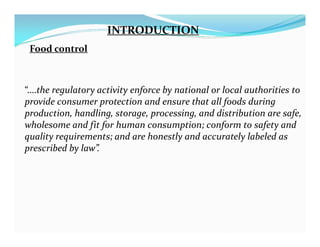 Food control agency and their roles | PDF