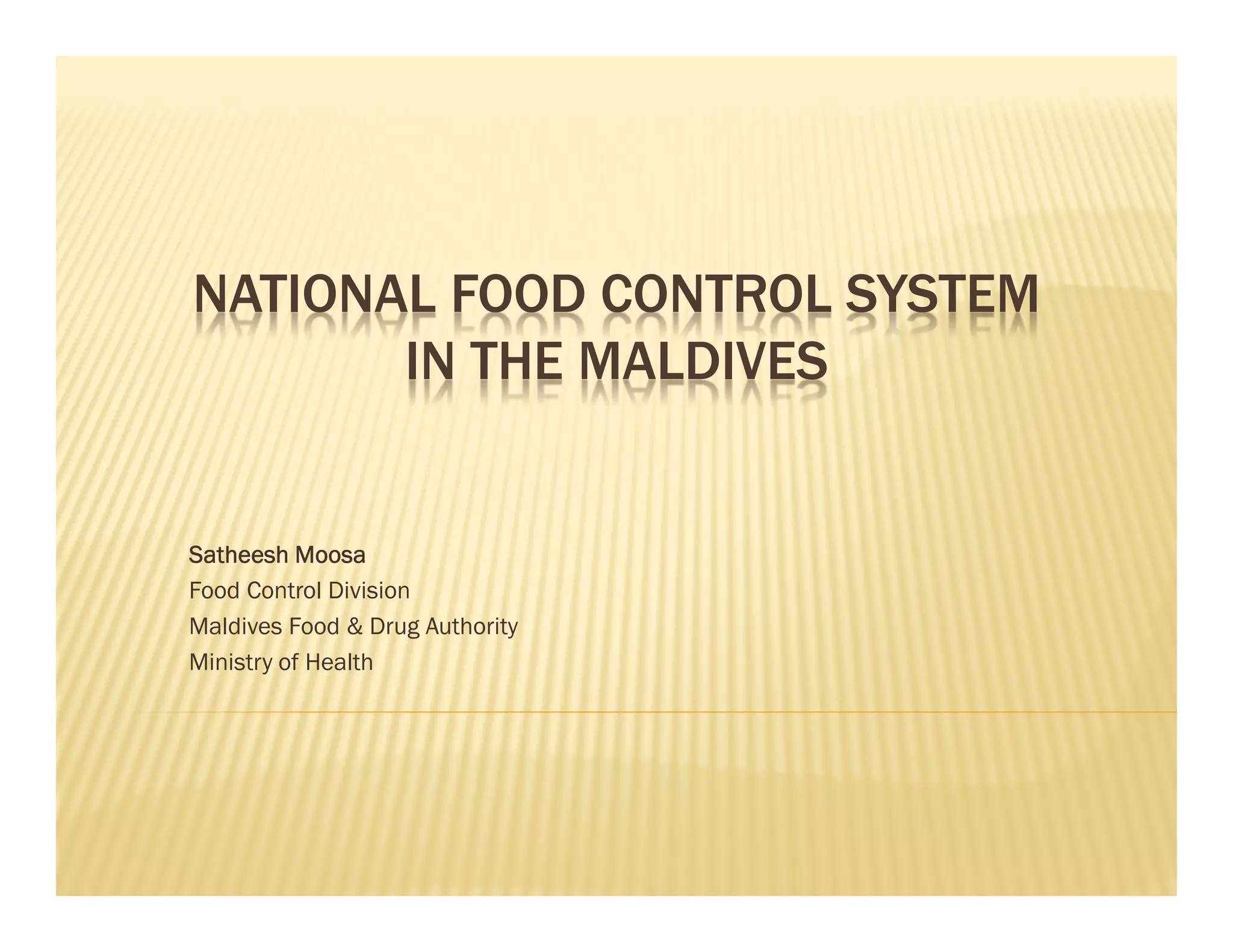 Food Control System Maldives | PDF
