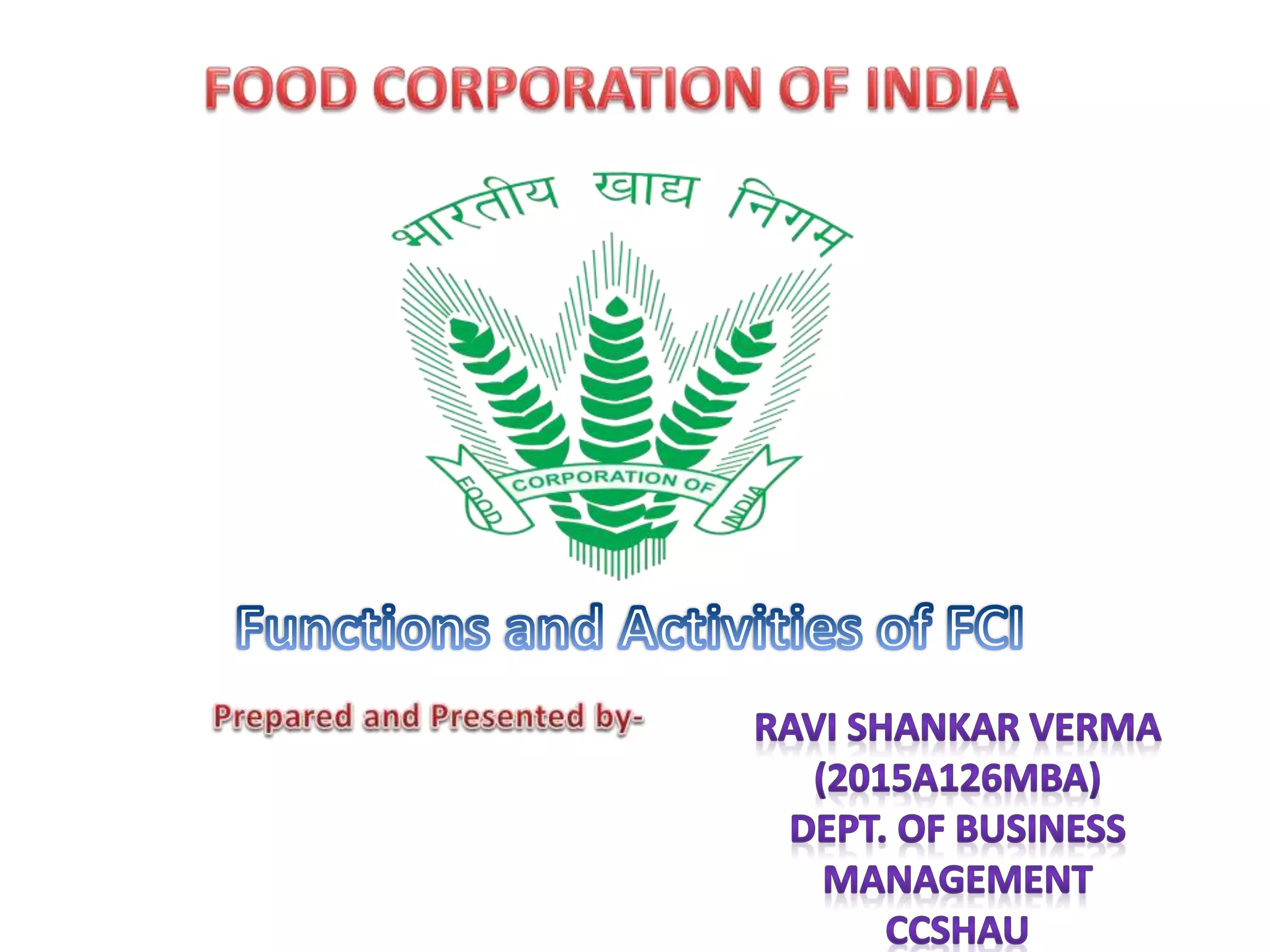 Food corporation of india | PPTX
