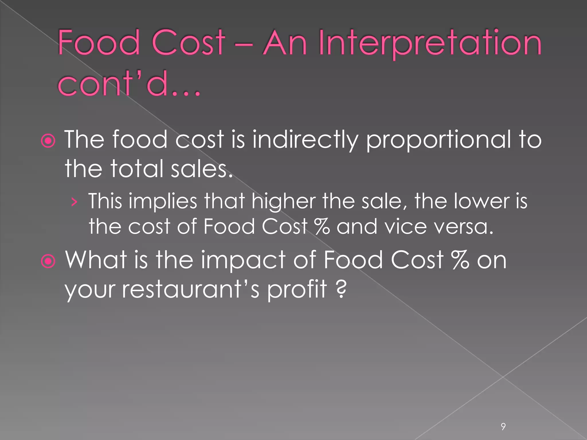Food cost % | PPTX