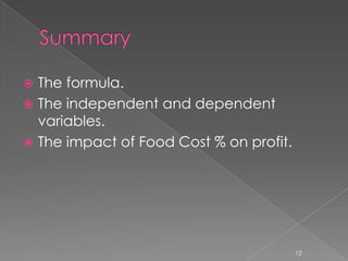 Food cost % | PPTX