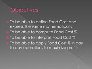Food cost % | PPTX
