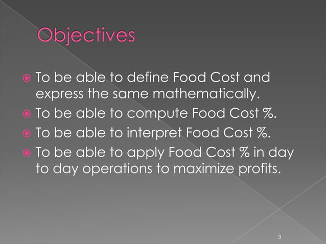 Food cost % | PPTX