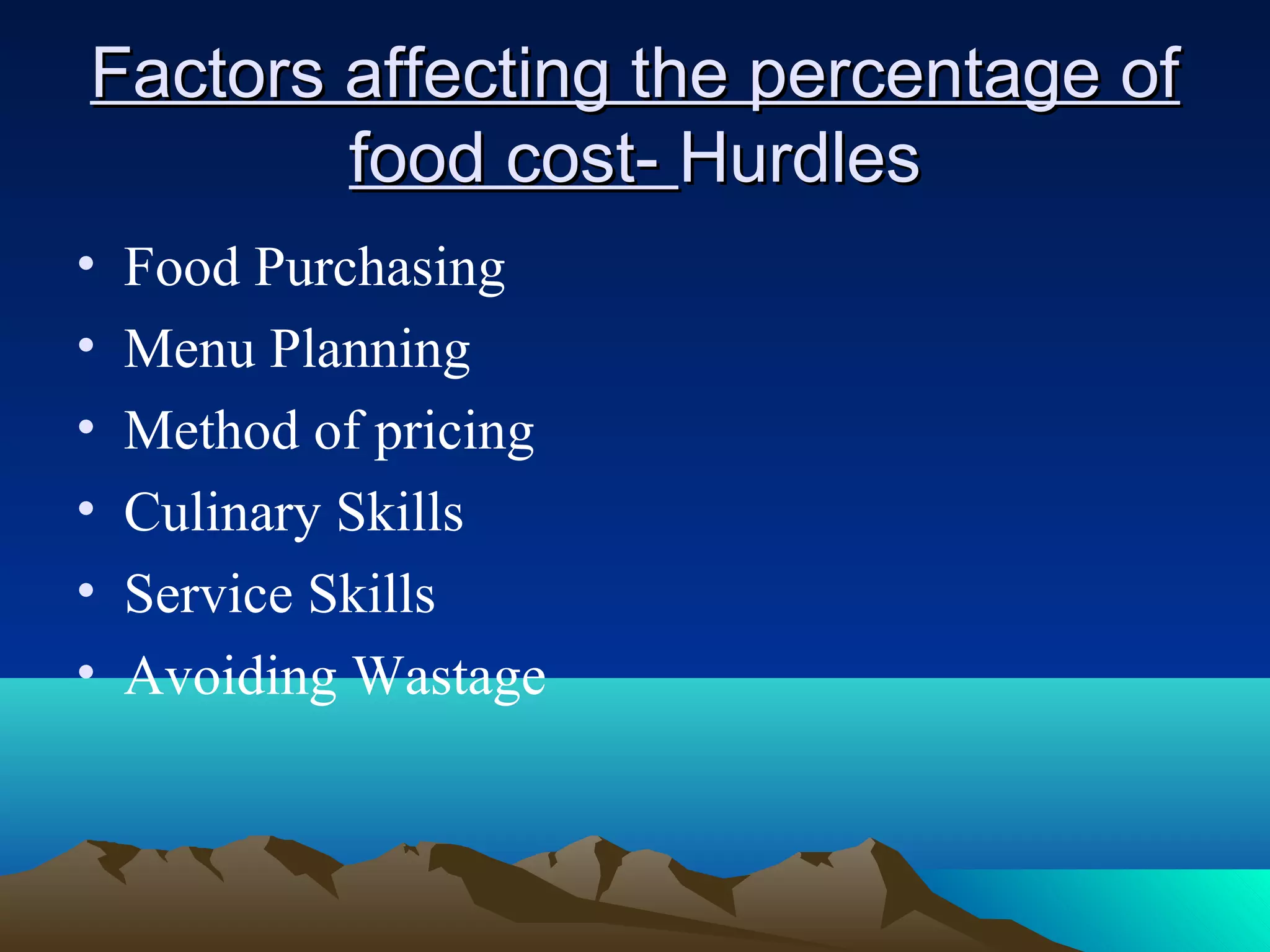 Food cost control | PPT