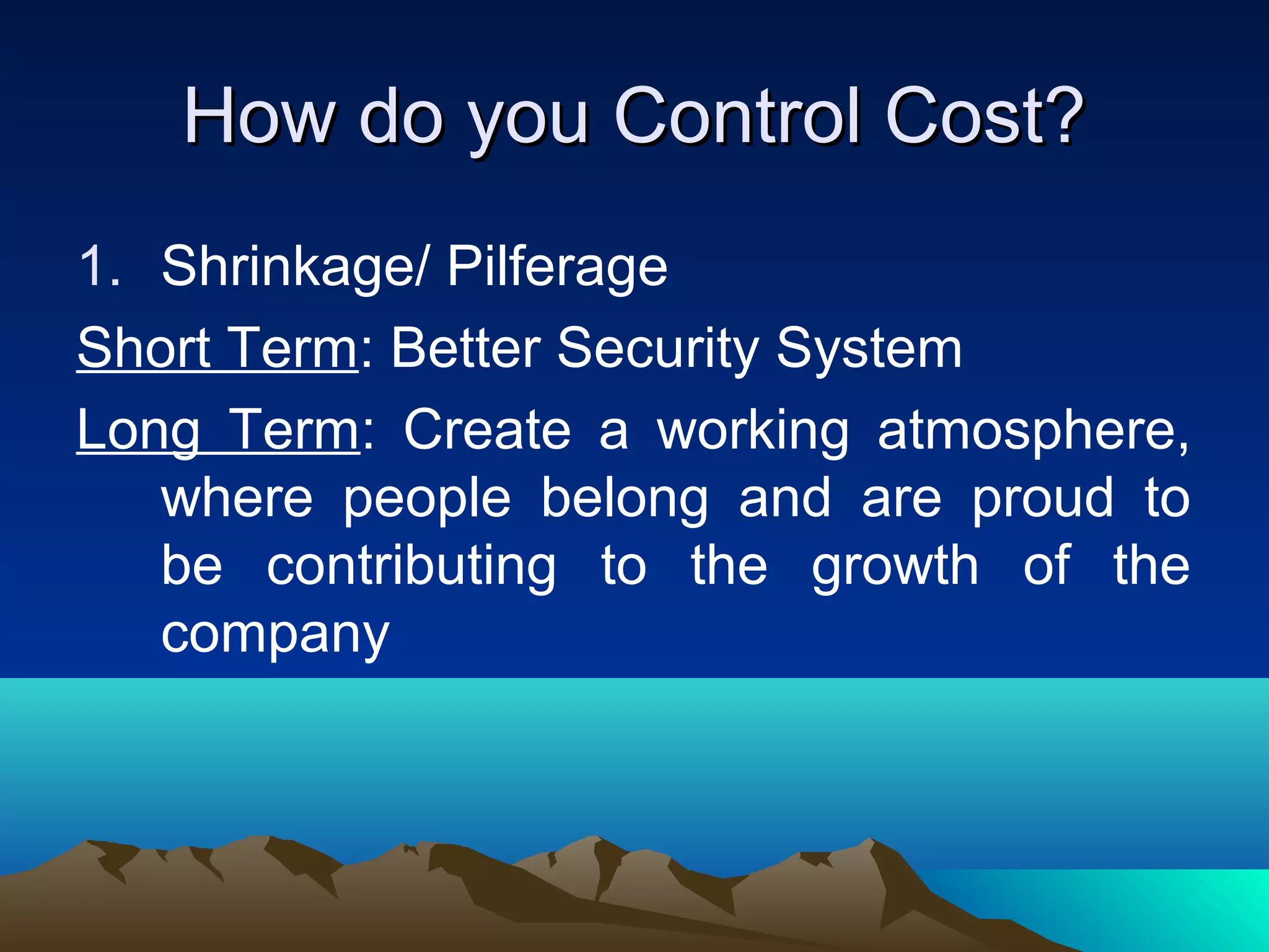 Food cost control | PPT