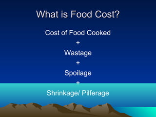Food cost control | PPT