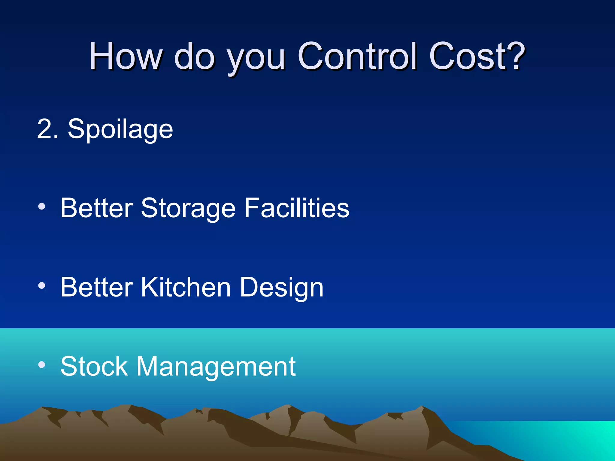 Food cost control | PPT