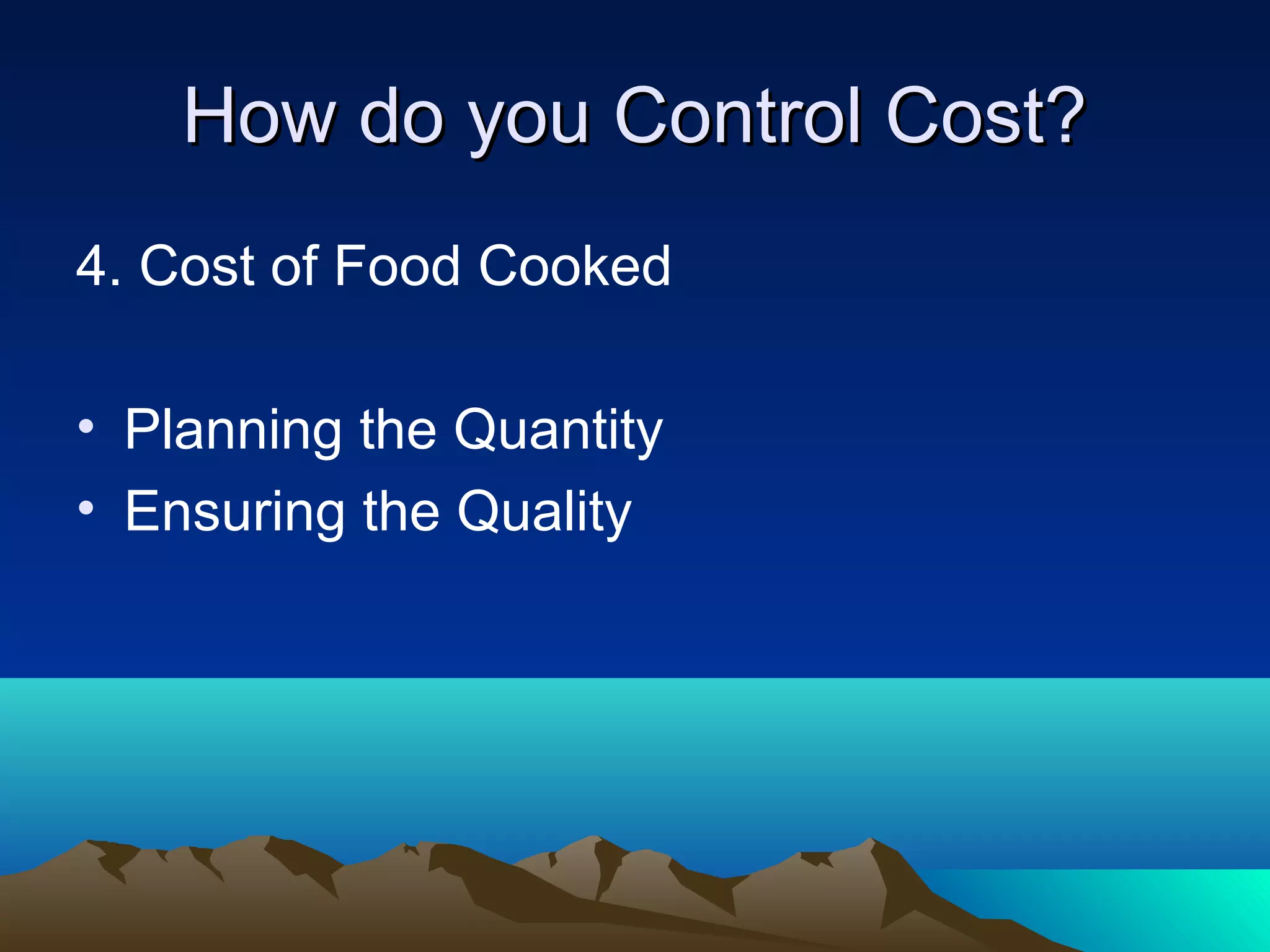 Food cost control | PPT