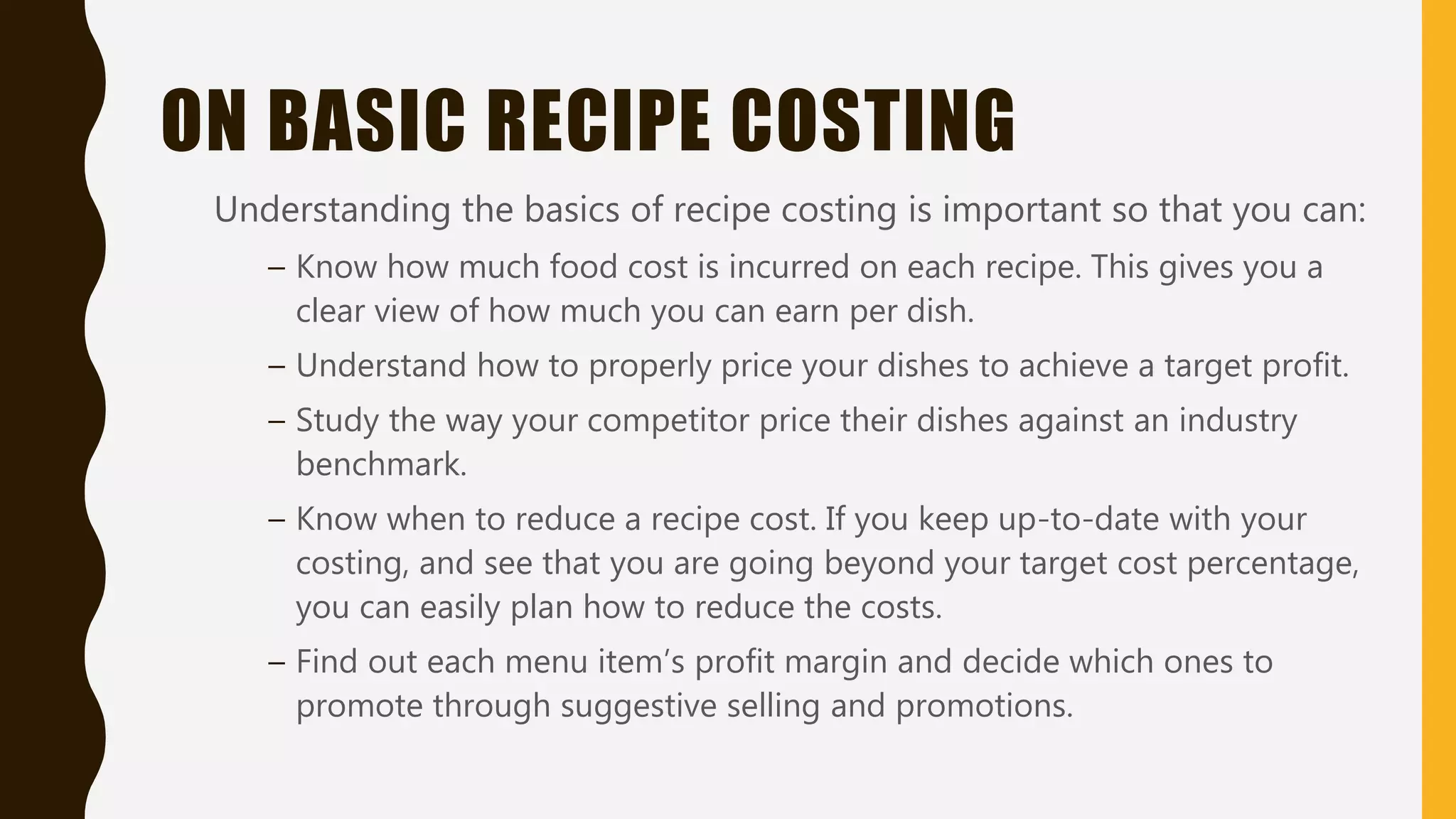 Food costing | PPTX