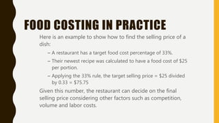 Food costing | PPTX