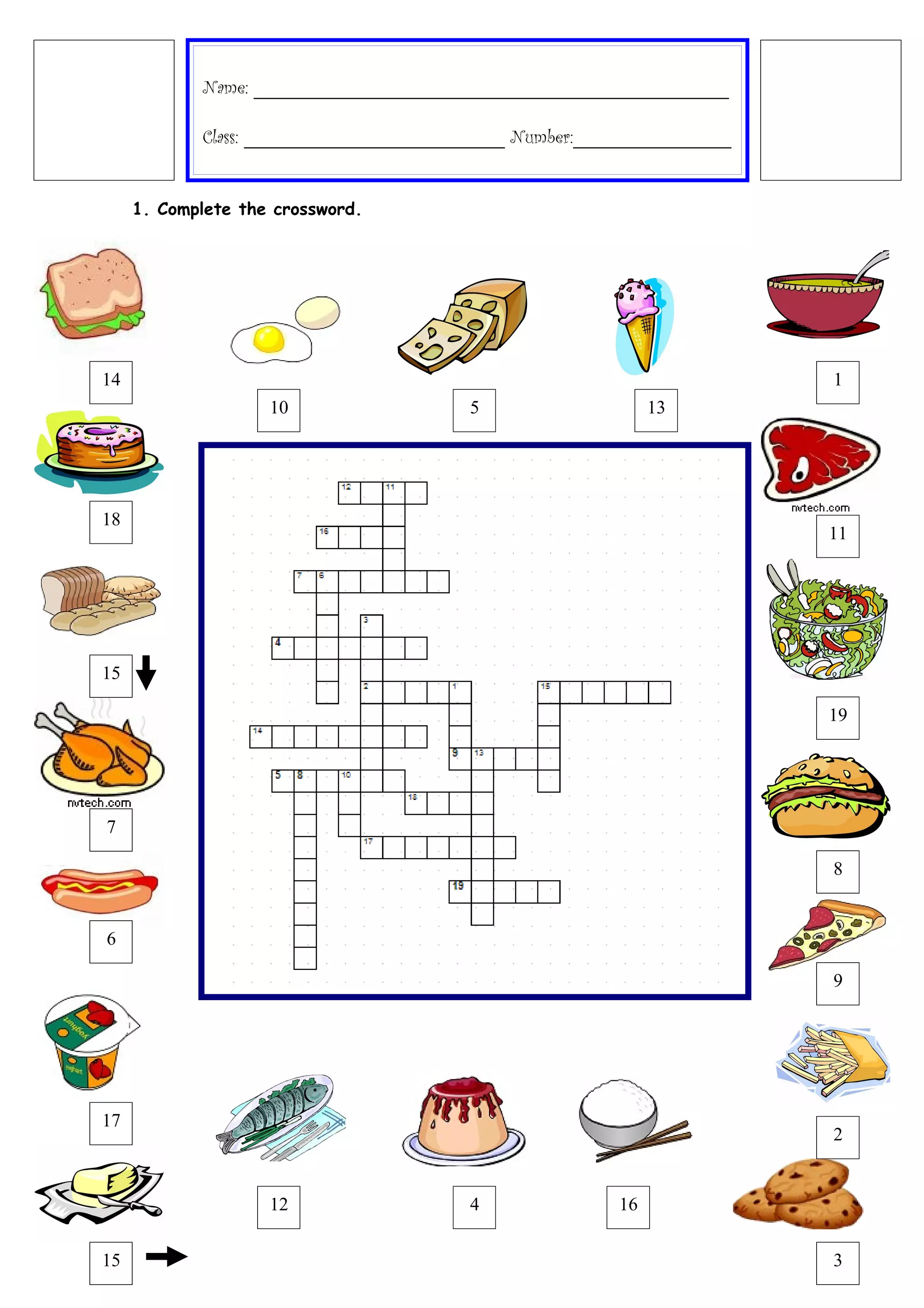 Crossword Food | DOC