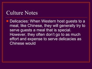 Food culture & dining etiquette | PPT