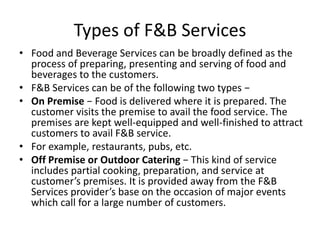 Food cycle or food and beverages service cycle | PPTX