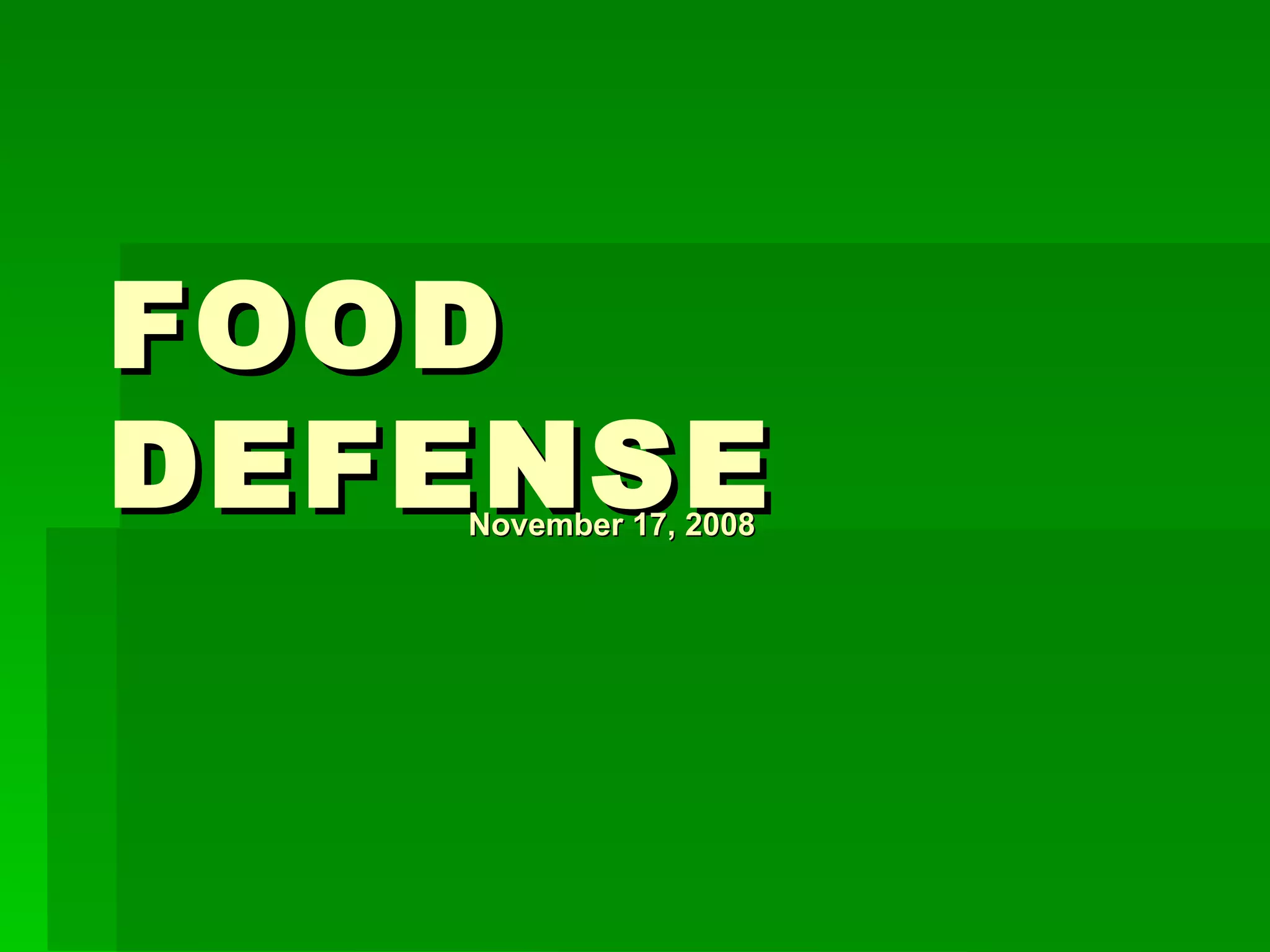Food Defense Slide | PPT