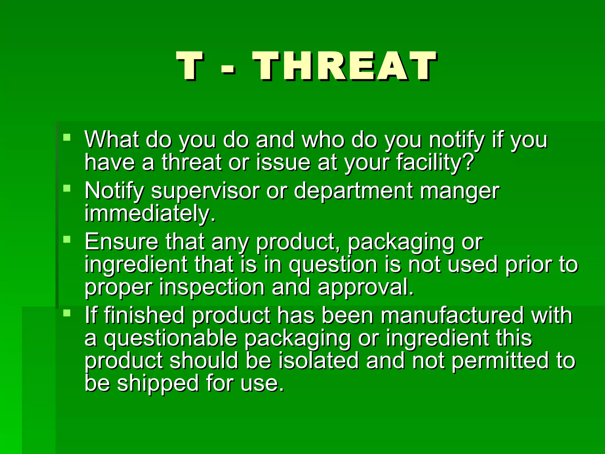 Food Defense Slide | PPT