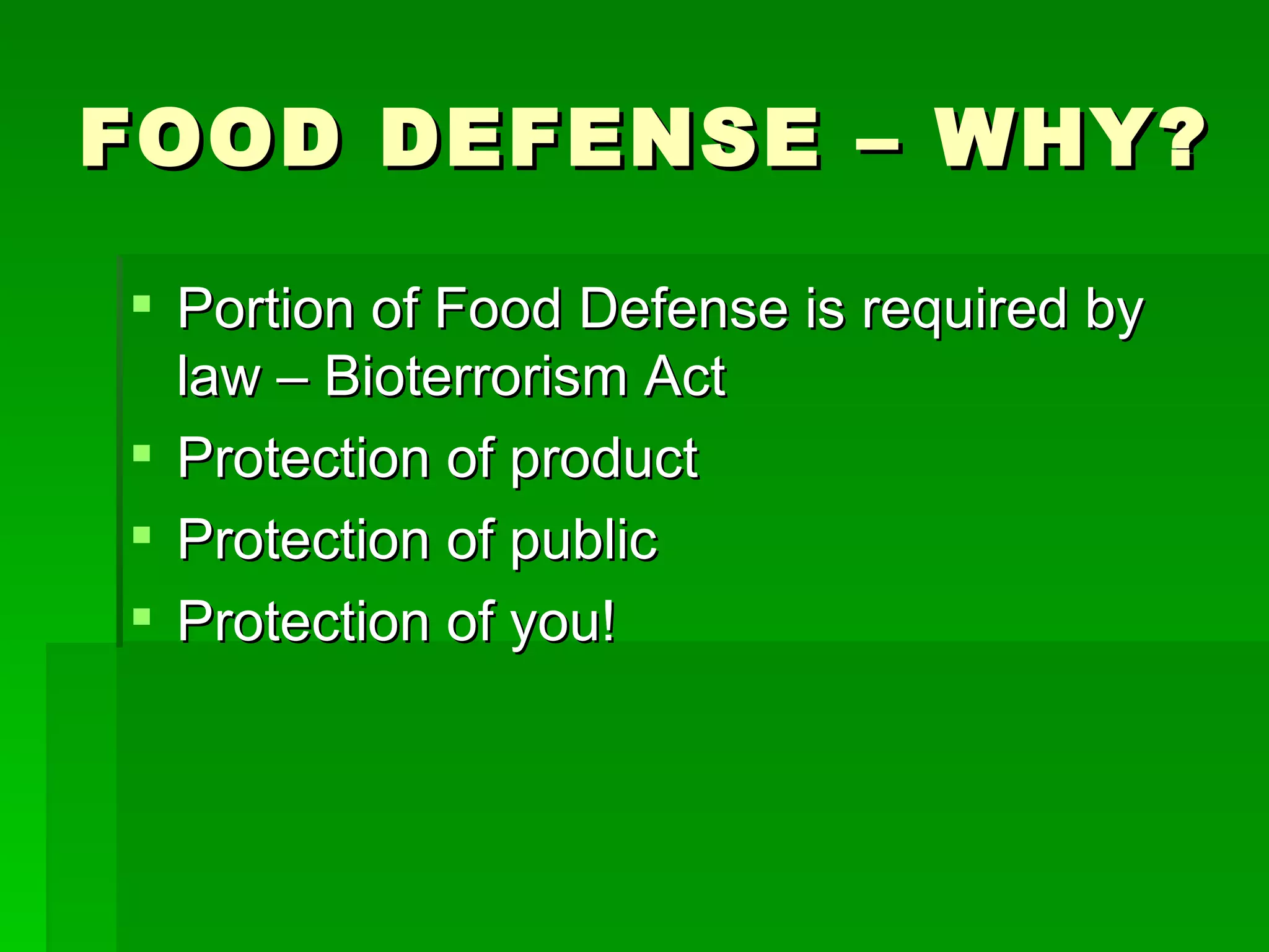 Food Defense Slide | PPT