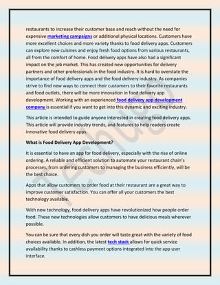 Food Delivery App Development company. | PDF