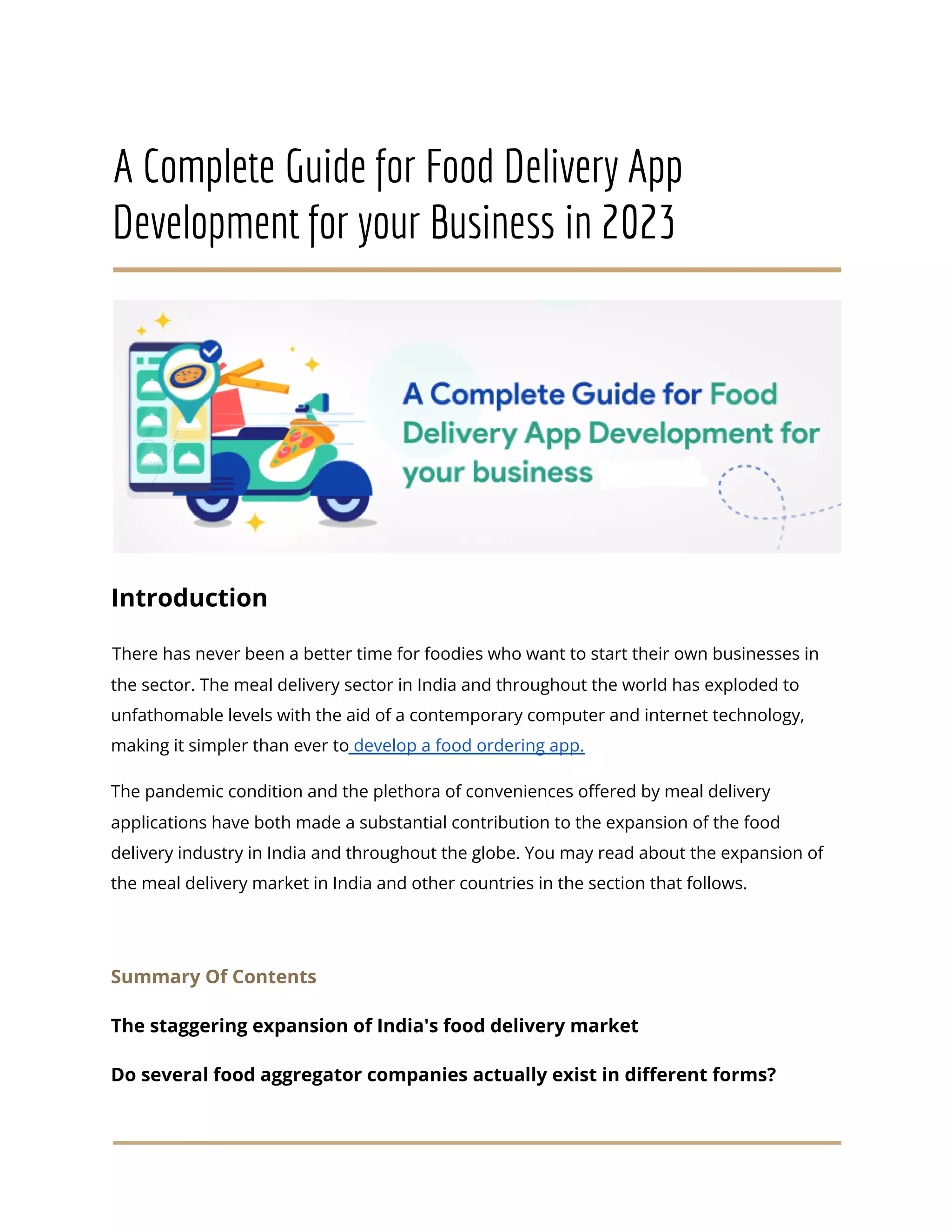 A Complete Guide for Food Delivery App Development for your Business in ...