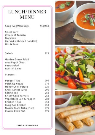 In-Room Dining Menu (Contactless) | PDF