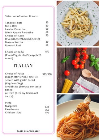 In-Room Dining Menu (Contactless) | PDF