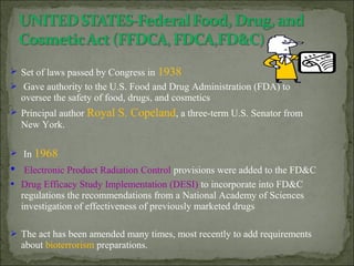 Food drug and cosmetic act 1938 | PPT