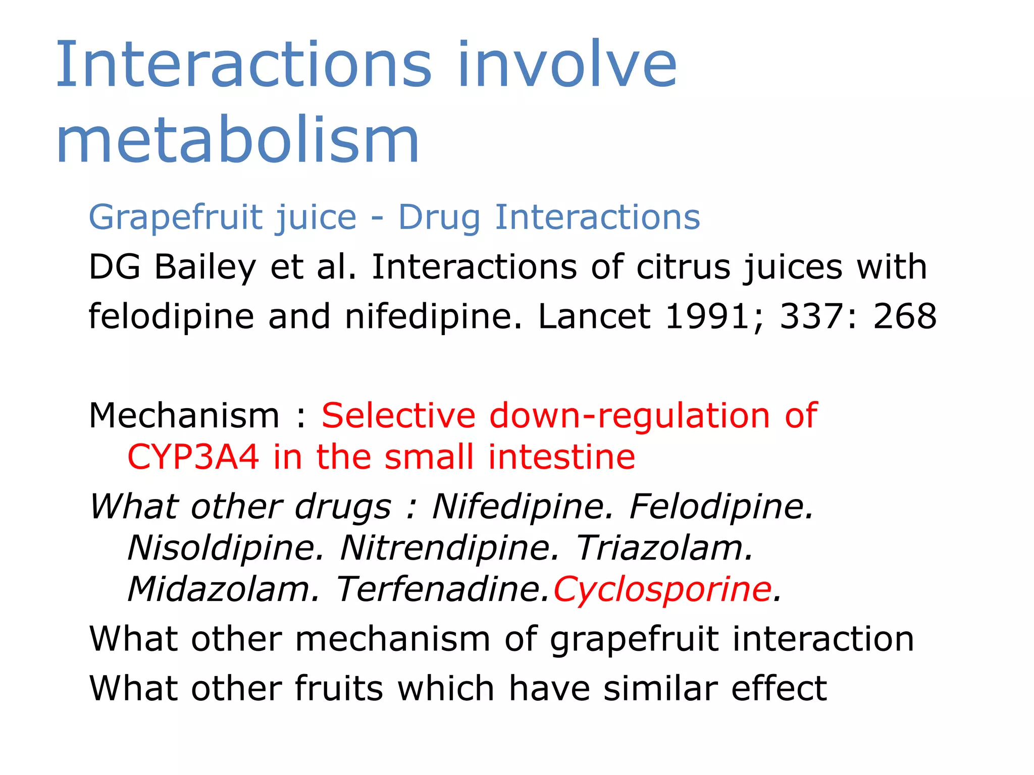 Food drug interactions revized 2021 | PPT
