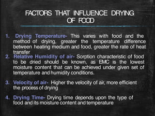Processing Food Drying in food technology | PDF