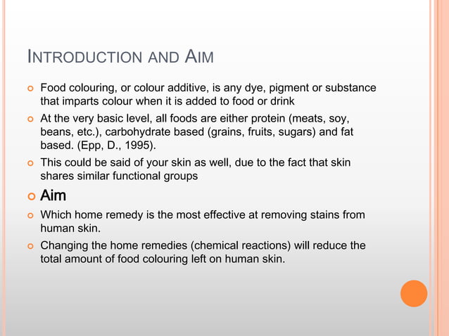 Food dye presentation | PPT