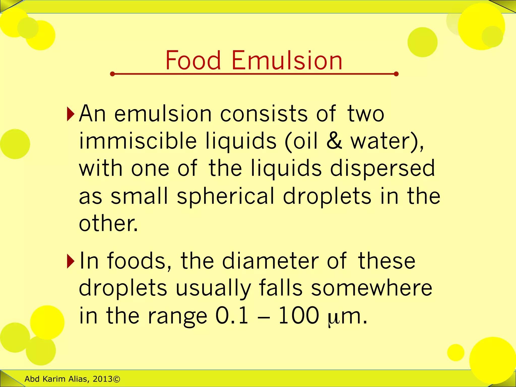 Food emulsion | PDF