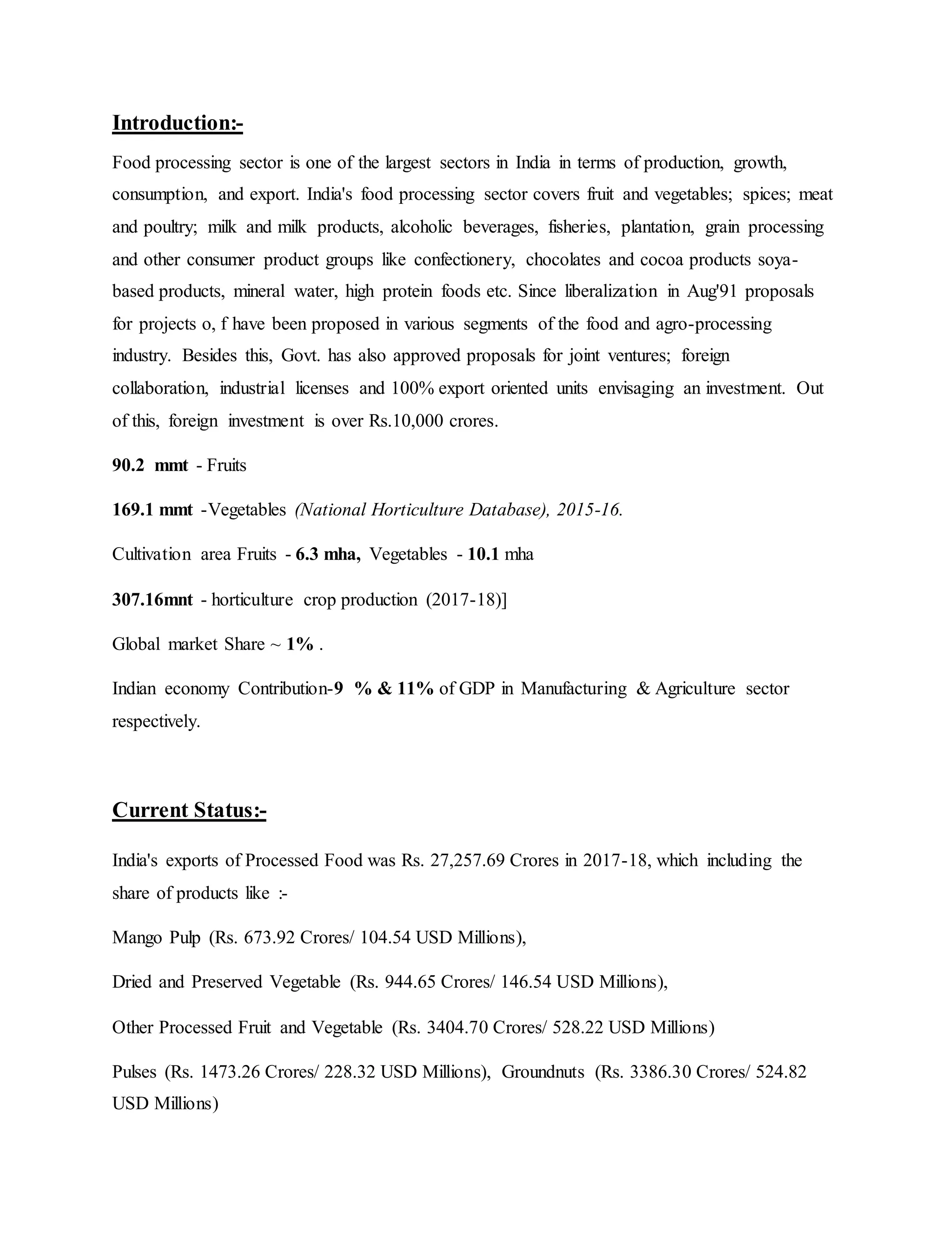 Processed Food export india | PDF