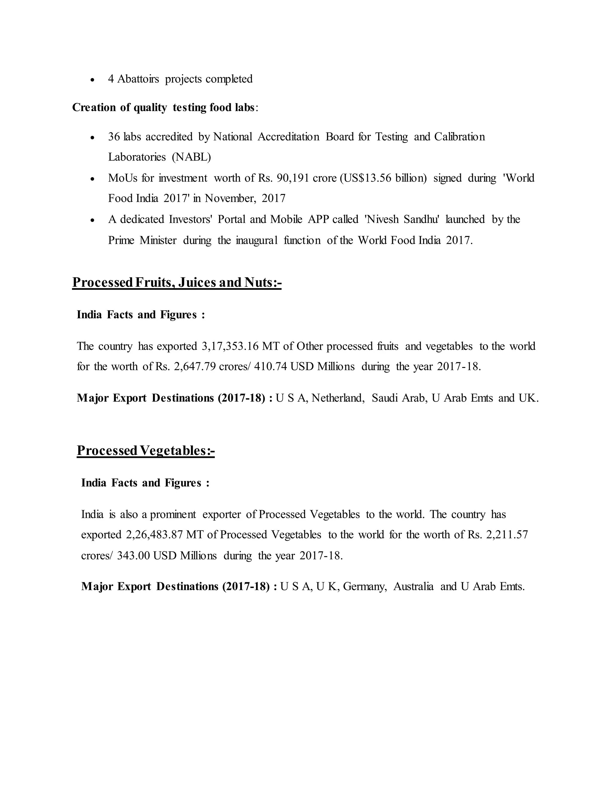 Processed Food export india | PDF