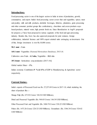 Processed Food export india | DOCX