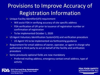 US FDA Food Facility Registration - Aug 2016 | PDF