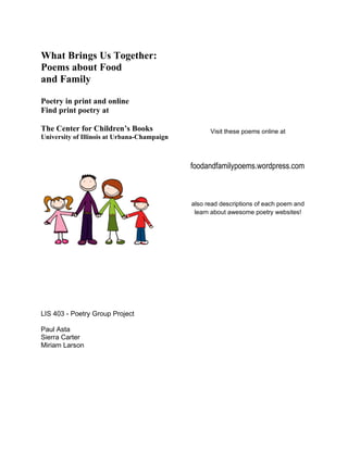 Food&family poetry brochure | PDF | Poetry | Books and Literature