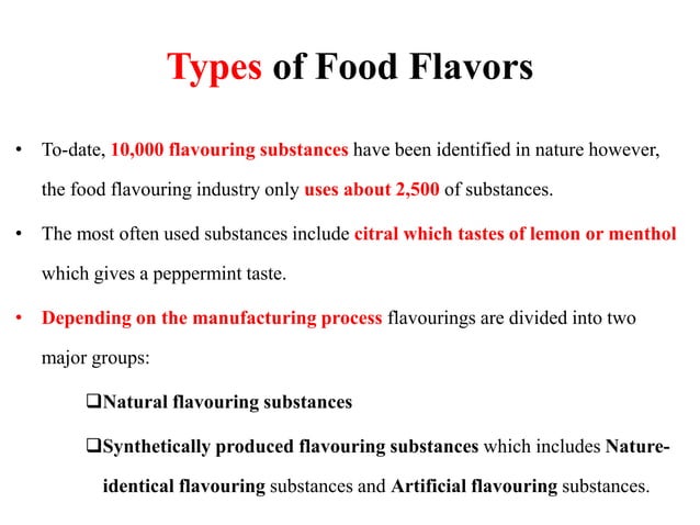 Food flavors | PPTX | Chemistry | Science