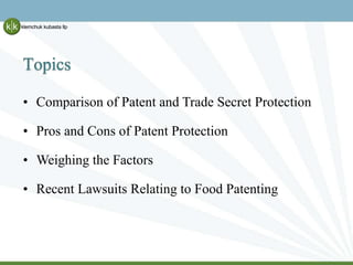 Food for Thought – The Potential for Food Patenting | PPT