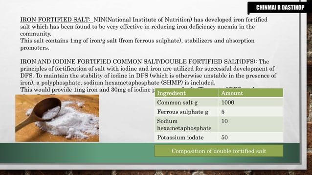 Food fortification : An Enrichment of Nutrients | PPTX