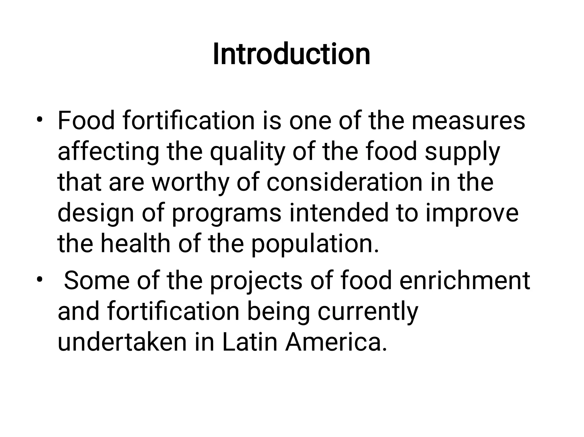 Food fortification and enrichment | PDF