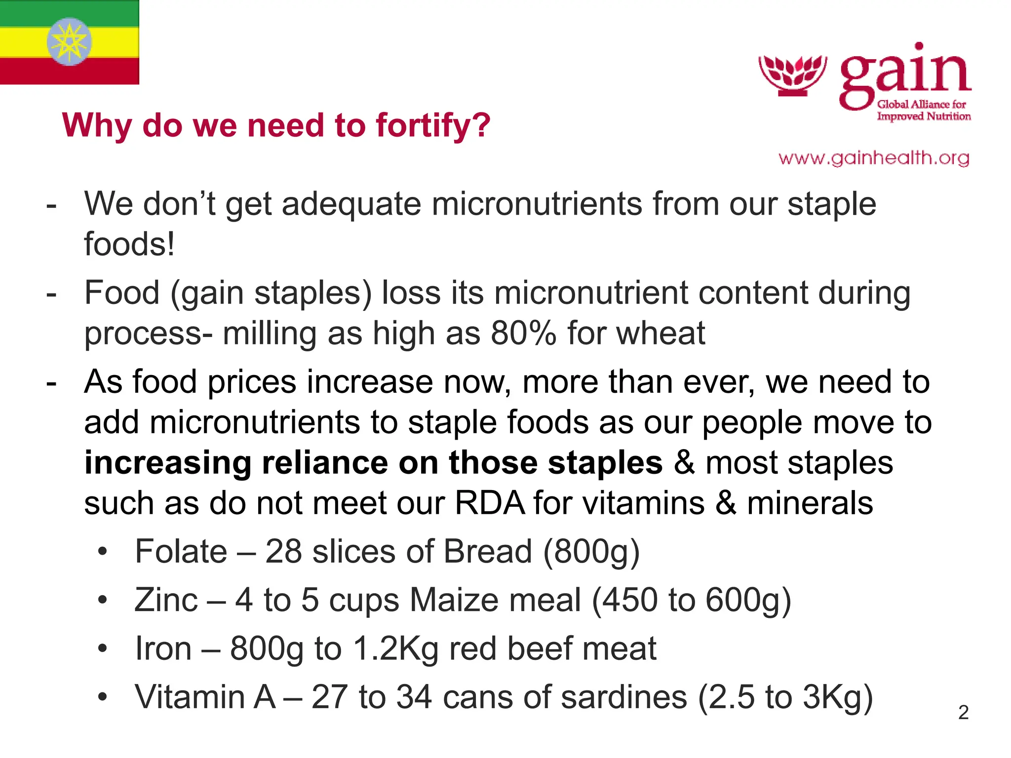 Food fortification of Wheat Flour Considerations in the context of ...
