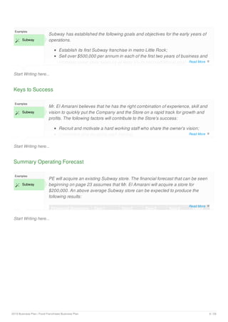 Food franchisee business plan v1562234827882 | PDF