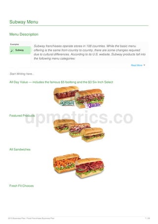 Food franchisee business plan v1562234827882 | PDF