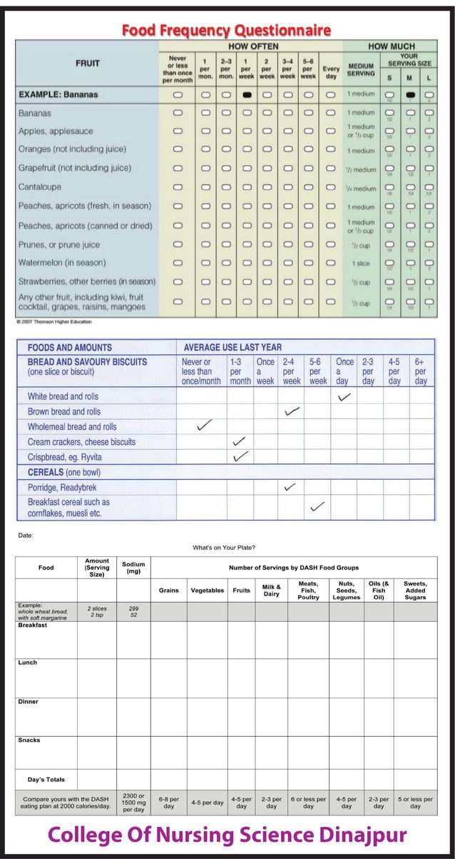 Food frequency questionnaire | PDF | Food & Drink