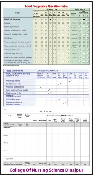 Food Frequency Questionnaire Pdf