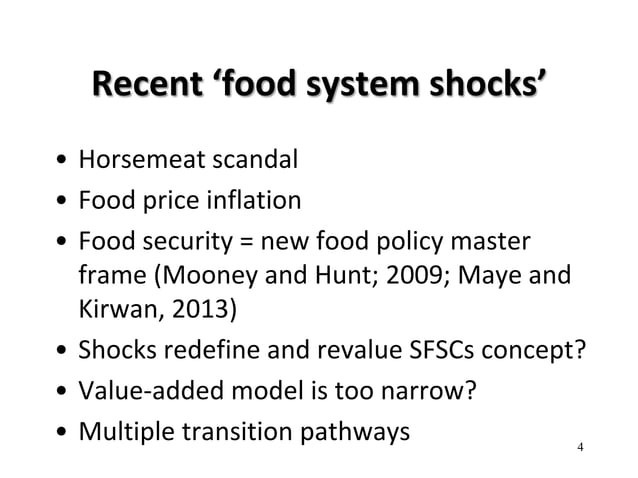 Short food chains and the rural development dynamic | PPT