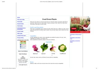 Food from plants roots as vegetables leaves as food _ stems as ...